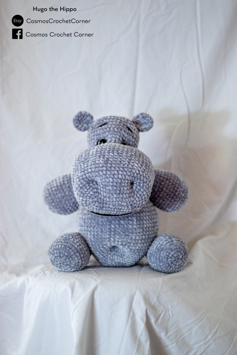 Hugo the Hippo Crochet Pattern - Etsy
