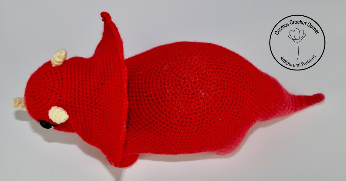 Trixie the Triceratops Low Sew Crochet Pattern - Etsy