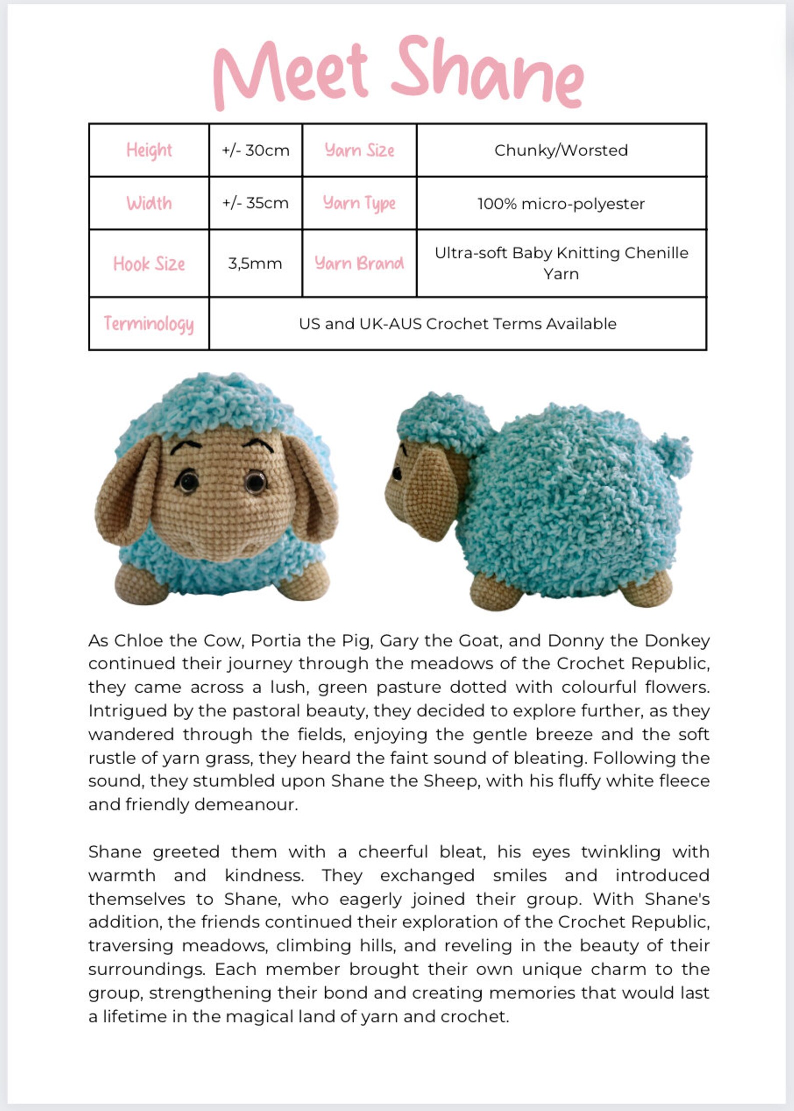 Shane the Sheep Crochet Pattern - Etsy