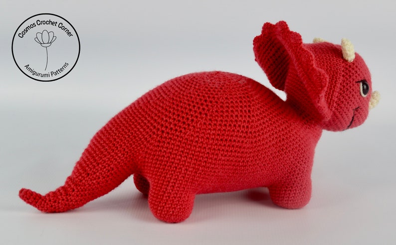 Trixie the Triceratops Low Sew Crochet Pattern - Etsy