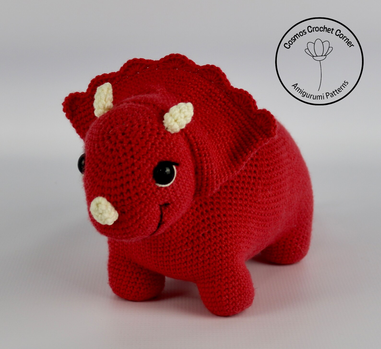 Trixie the Triceratops Low Sew Crochet Pattern - Etsy