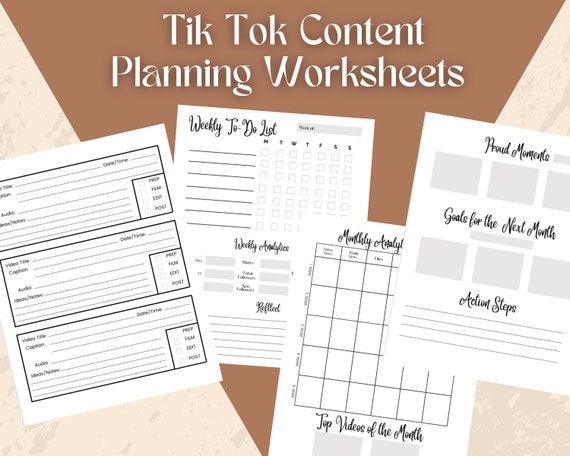 Tik Tok Content Planning Worksheets - Etsy