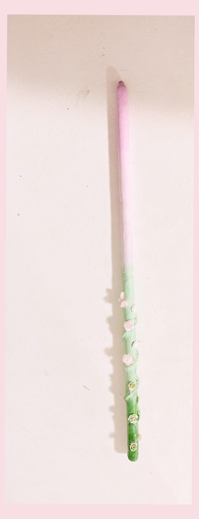 Wicked Inspired Magic Wand Ombre Floral, Handmade Fairy Wand, Witch ...