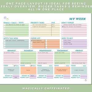 ADHD Weekly Planner | Neurospicy One Page Planner & Brain Dump ...