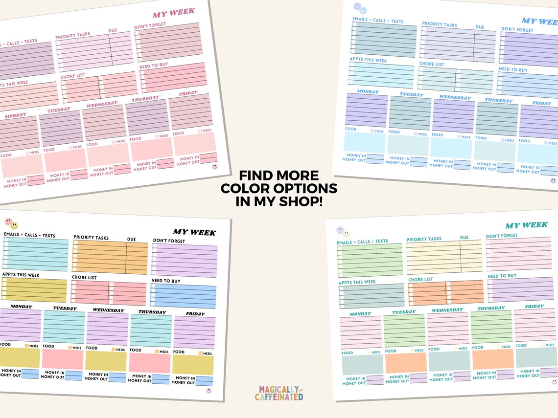 ADHD Weekly Planner | Neurospicy One Page Planner & Brain Dump ...