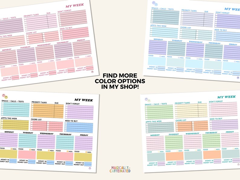 ADHD Weekly Planner | Neurospicy One Page Planner & Brain Dump ...