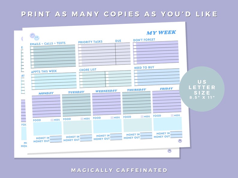 ADHD Weekly Planner | Neurospicy One Page Planner & Brain Dump ...