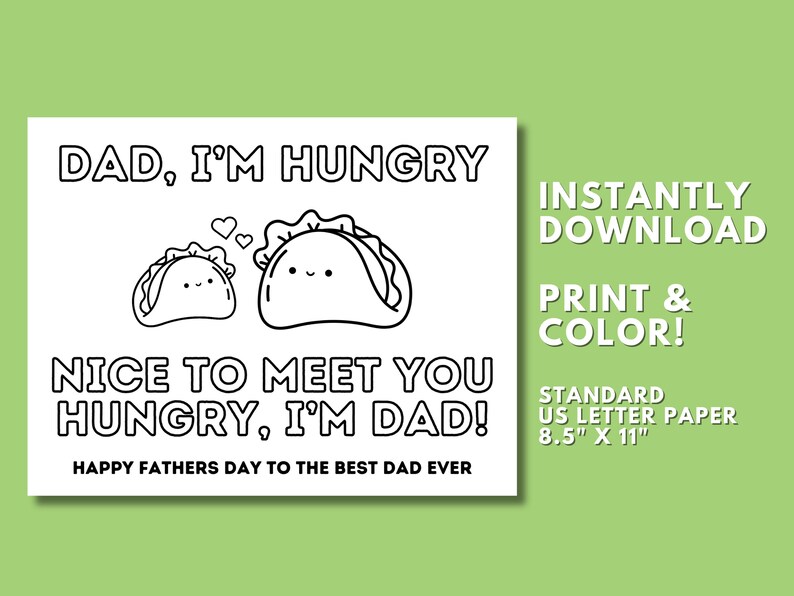 Fathers Day Printable Fathers Day Card Fathers Day Coloring Page Gift ...