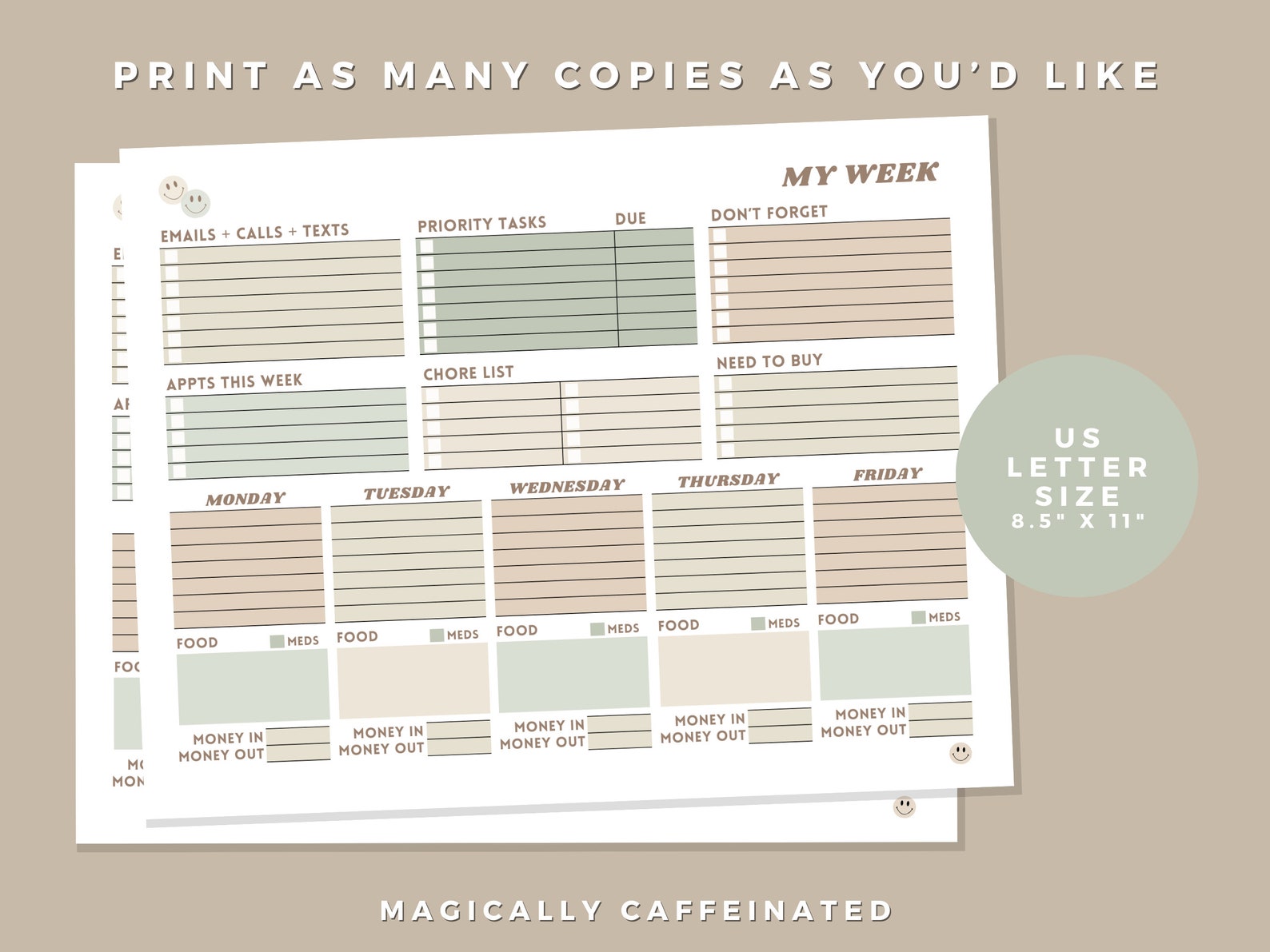 ADHD Weekly Planner | Neurospicy One Page Planner & Brain Dump ...