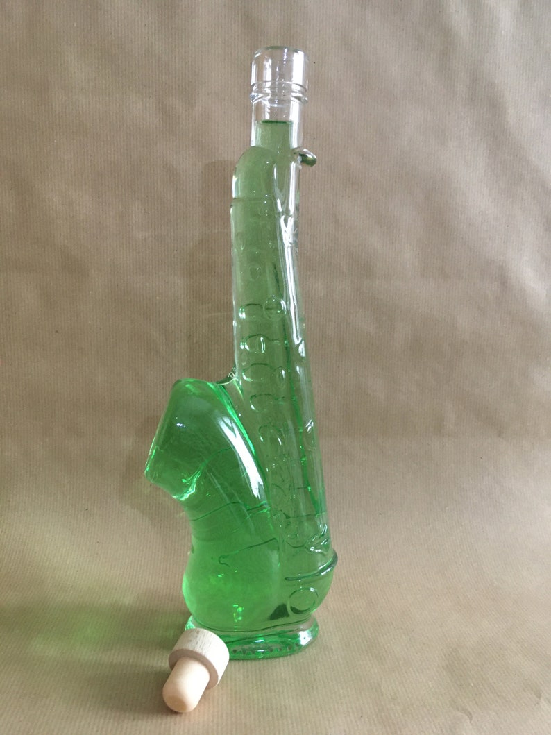 SAXOPHONE Empty Clear Shape Glass Bottle 1pc 500ml Crystal Decanter ...