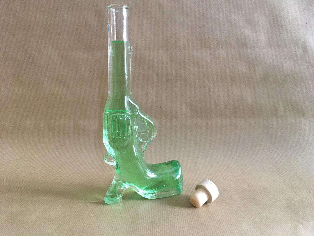 Pistol COLT Gun Revolver Empty Clear Shape Glass Bottle 1pc 200ml ...