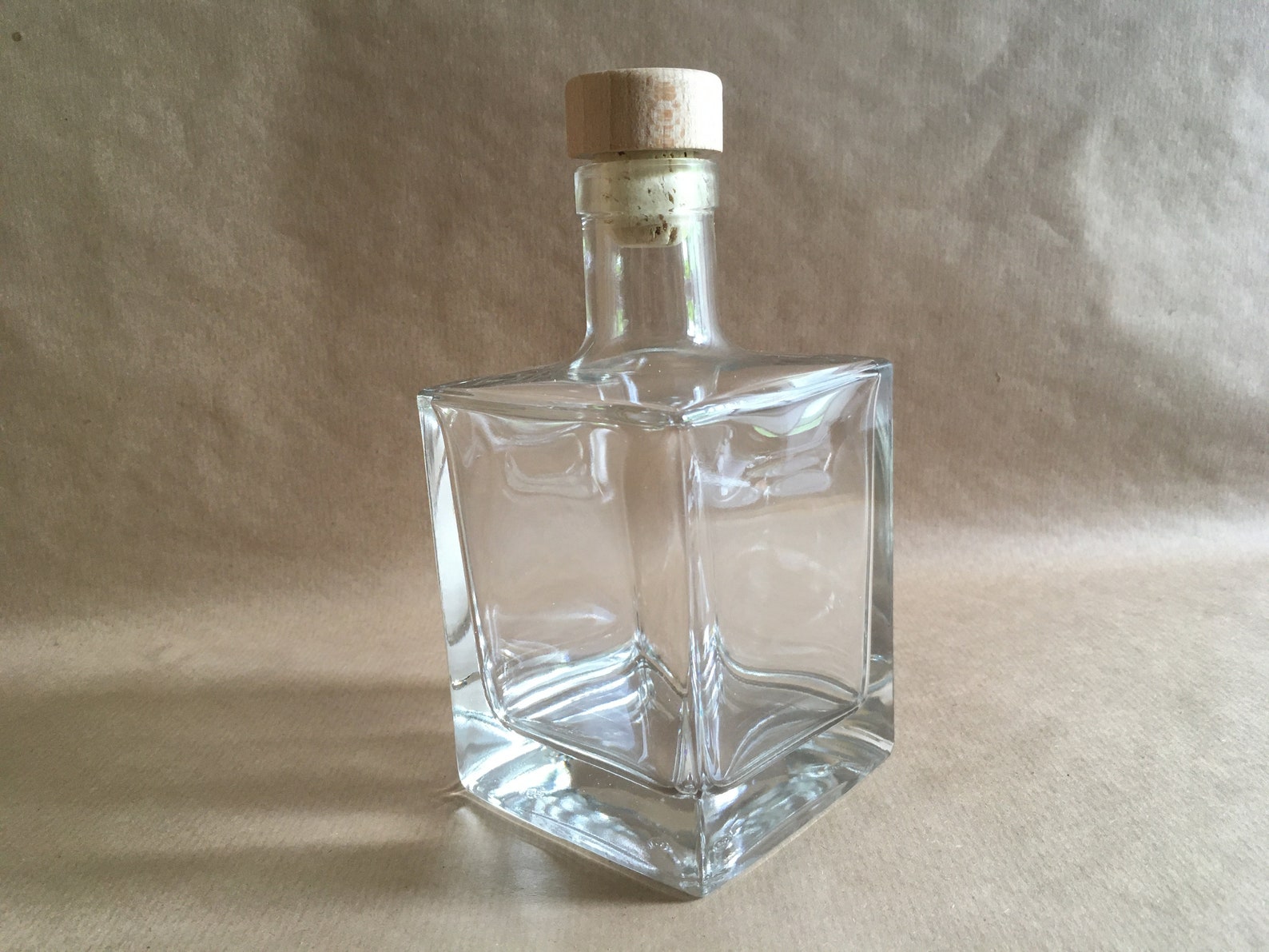 500ml BOTTLE Cube Shape Glass Bottle 1pc Crystal Decanter Home Decor ...