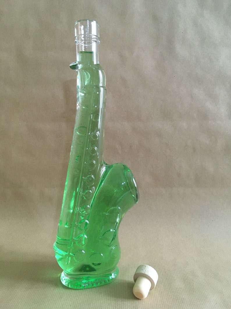 SAXOPHONE Empty Clear Shape Glass Bottle 1pc 500ml Crystal Decanter ...