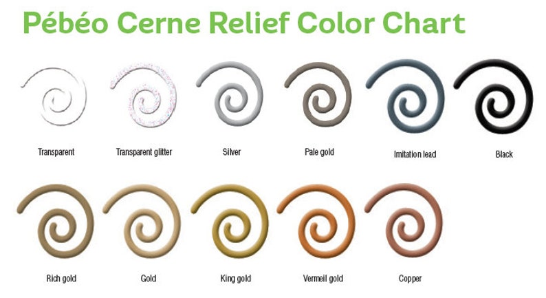 Pebeo Cerne Relief Outliner 20ml VERMEIL GOLD Color Paints Glass Art ...