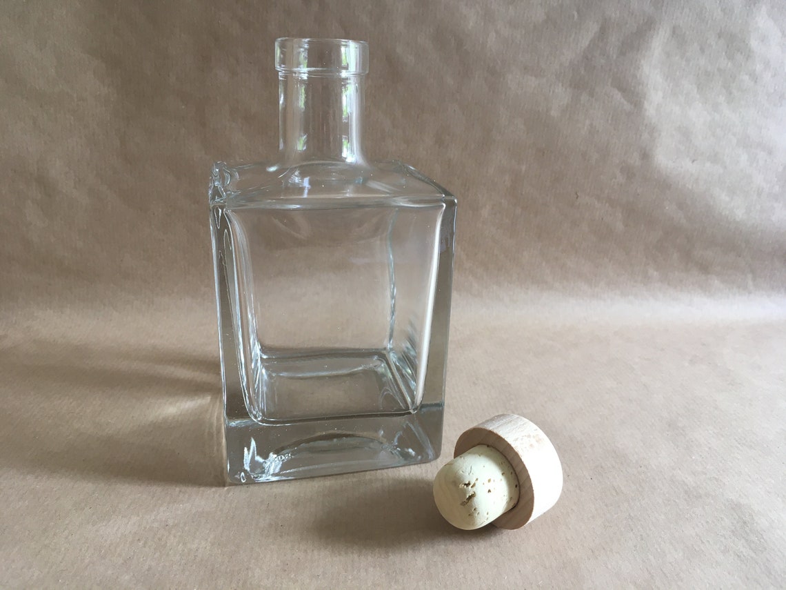 500ml BOTTLE Cube Shape Glass Bottle 1pc Crystal Decanter Home Decor ...