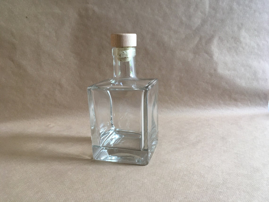 500ml BOTTLE Cube Shape Glass Bottle 1pc Crystal Decanter Home Decor ...
