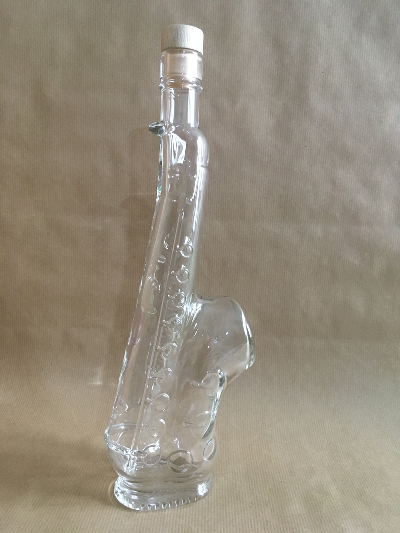 SAXOPHONE Empty Clear Shape Glass Bottle 1pc 500ml Crystal Decanter ...