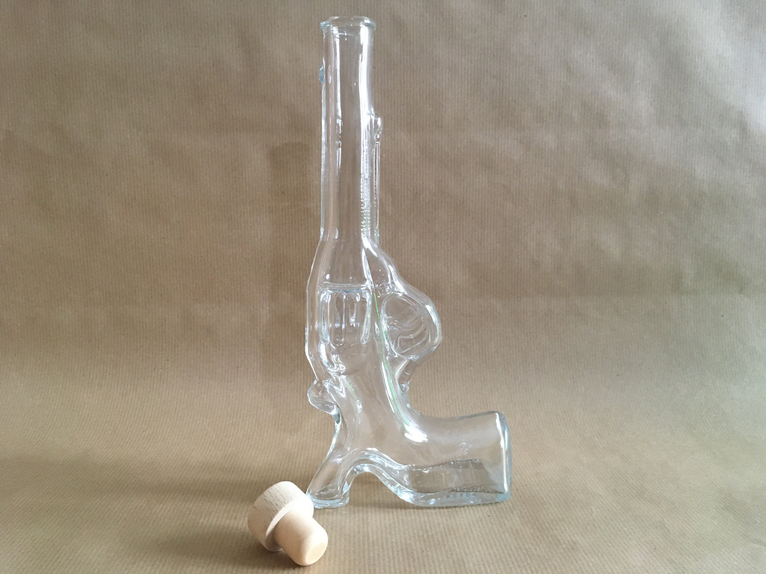 Pistol COLT Gun Revolver Empty Clear Shape Glass Bottle 1pc 200ml ...