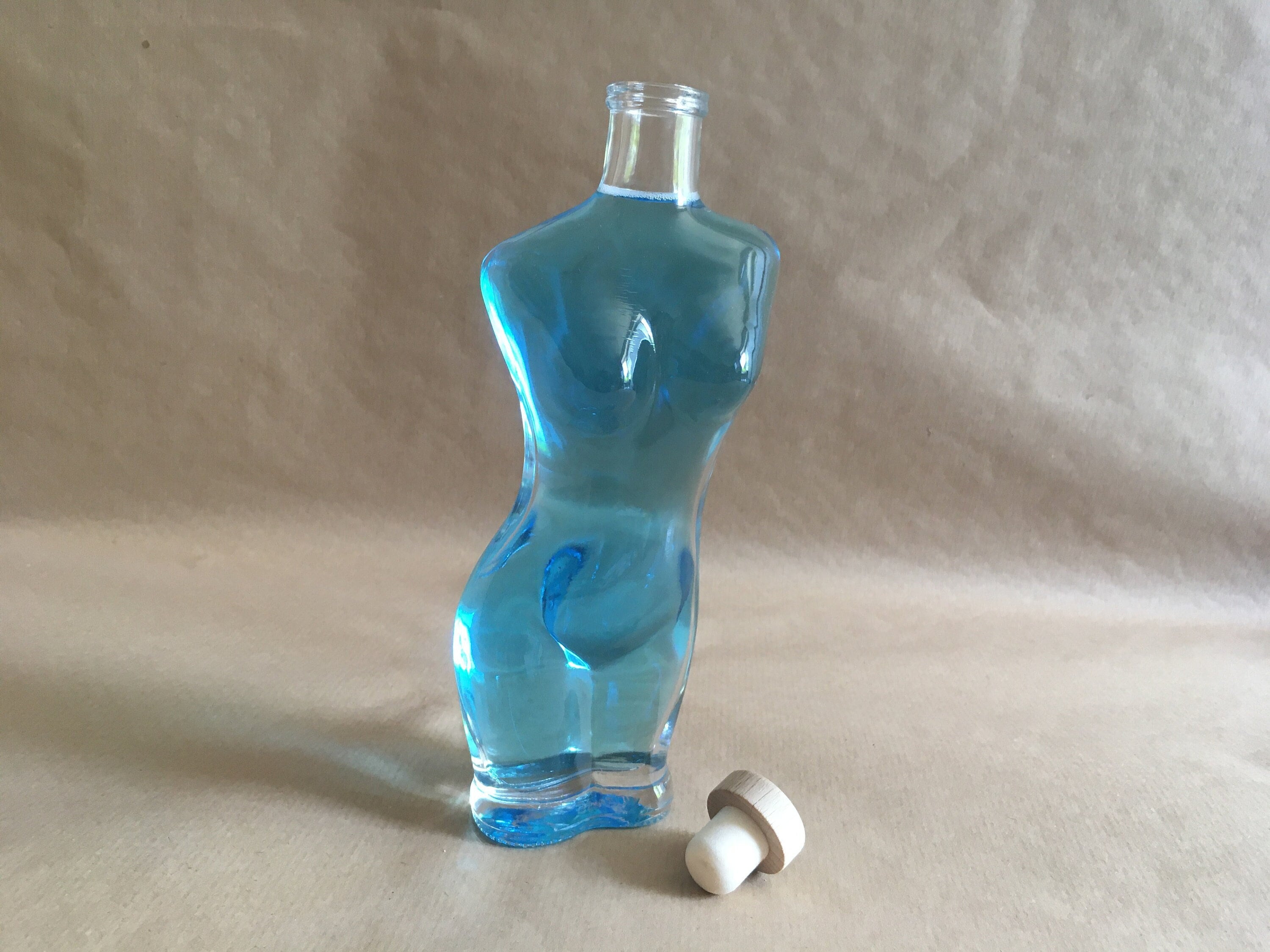 WOMAN Torso Empty Clear Shape Glass Bottle 1pc 200ml Crystal Decanter ...