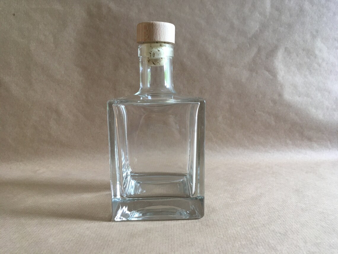 500ml BOTTLE Cube Shape Glass Bottle 1pc Crystal Decanter Home Decor ...