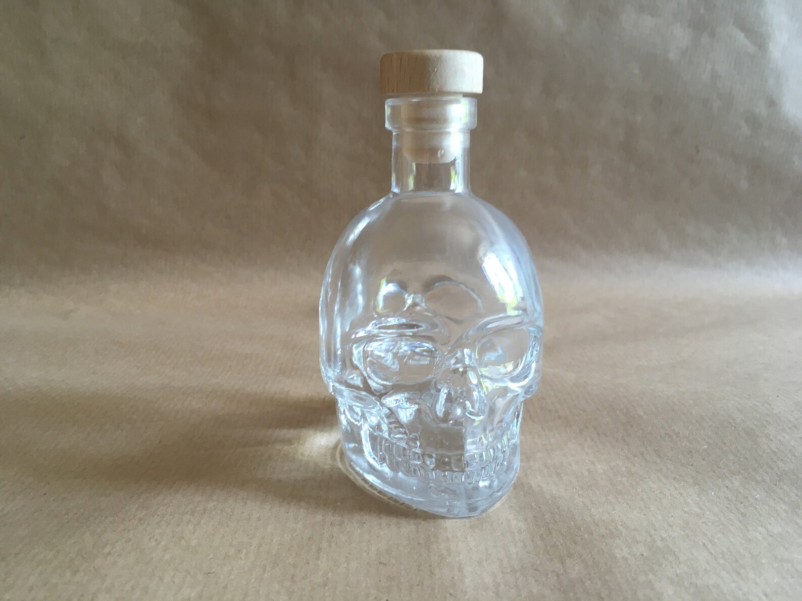 Clear DOUBLE SKULL HEAD Shape Glass Bottle 1pc Small 100ml Crystal ...