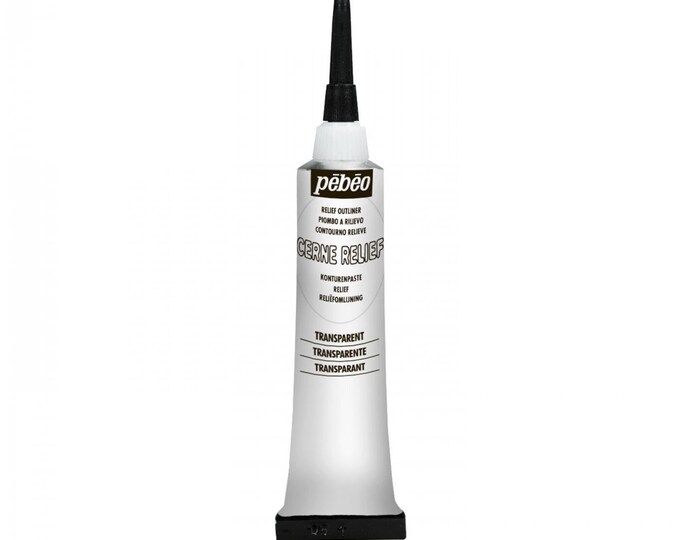 Pebeo Cerne Relief Outliner 20ml TRANSPARENT Color Paints Glass Art and ...