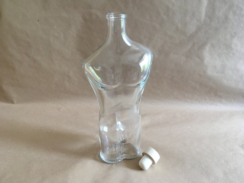 MAN Torso Empty Clear Shape Glass Bottle 1pc 500ml Crystal Decanter ...
