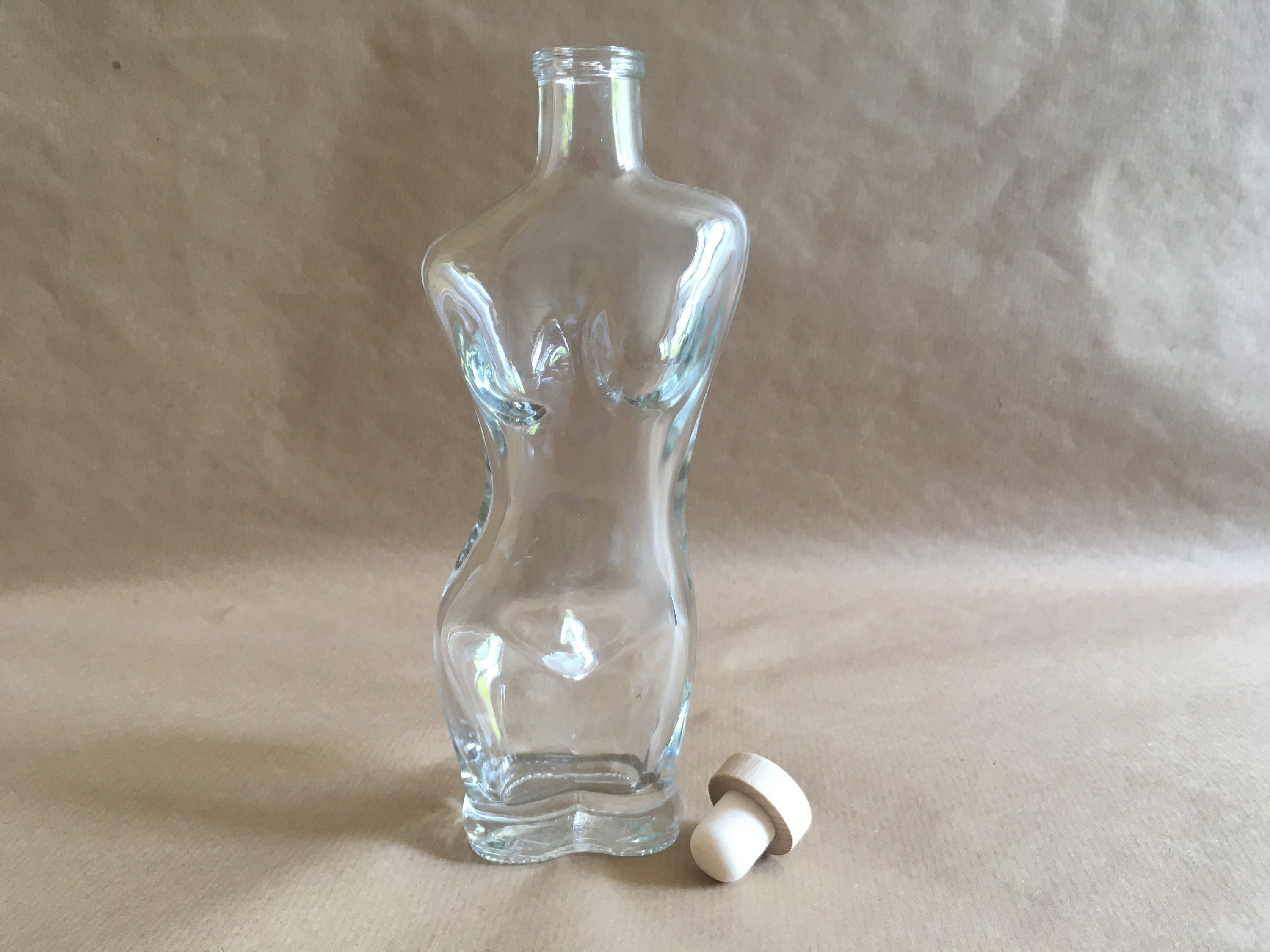 WOMAN Torso Empty Clear Shape Glass Bottle 1pc 200ml Crystal Decanter ...