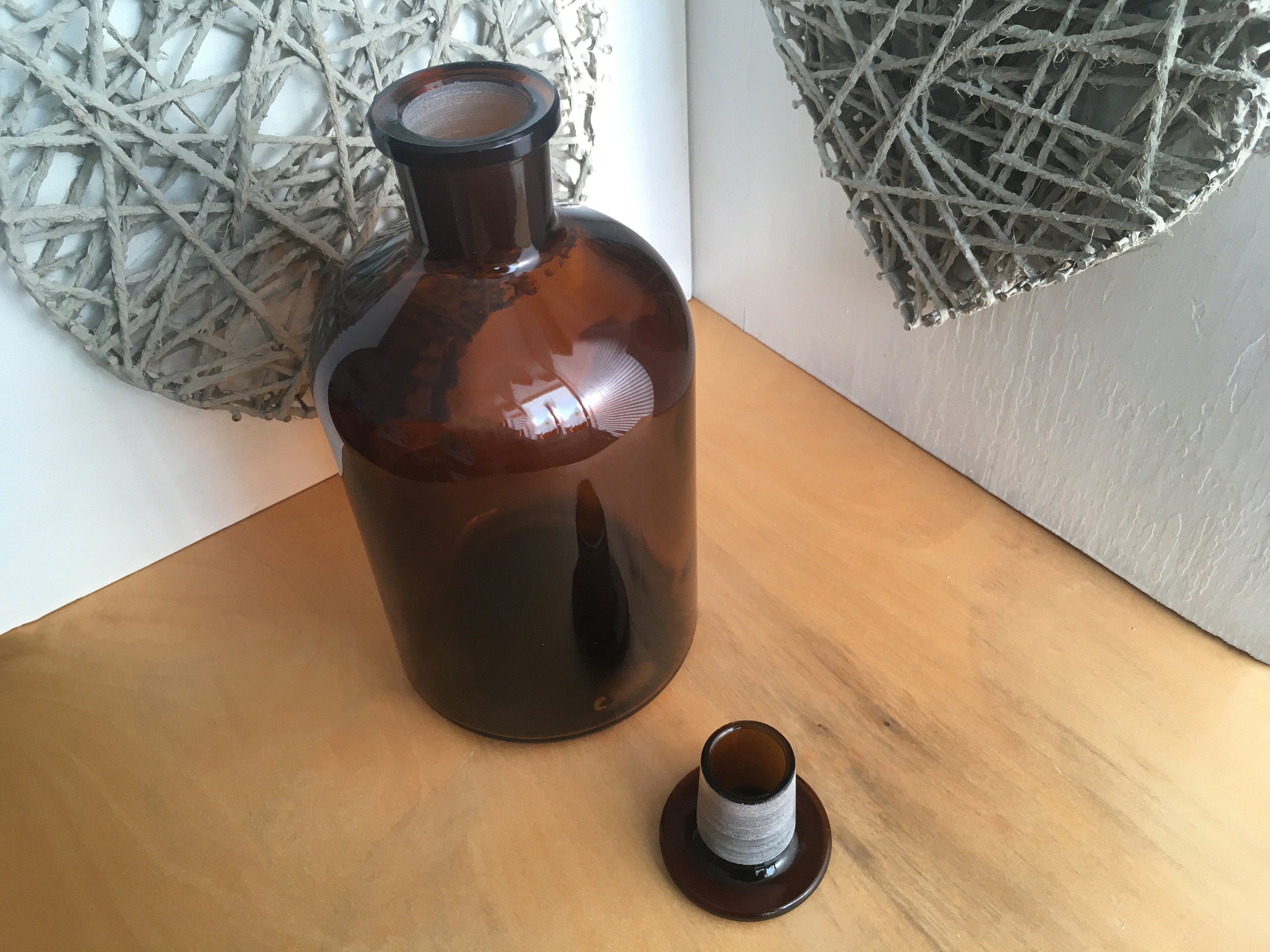 500ml 1000ml Amber Glass Pharmacy Apothecary Bottle With Glass Stopper ...