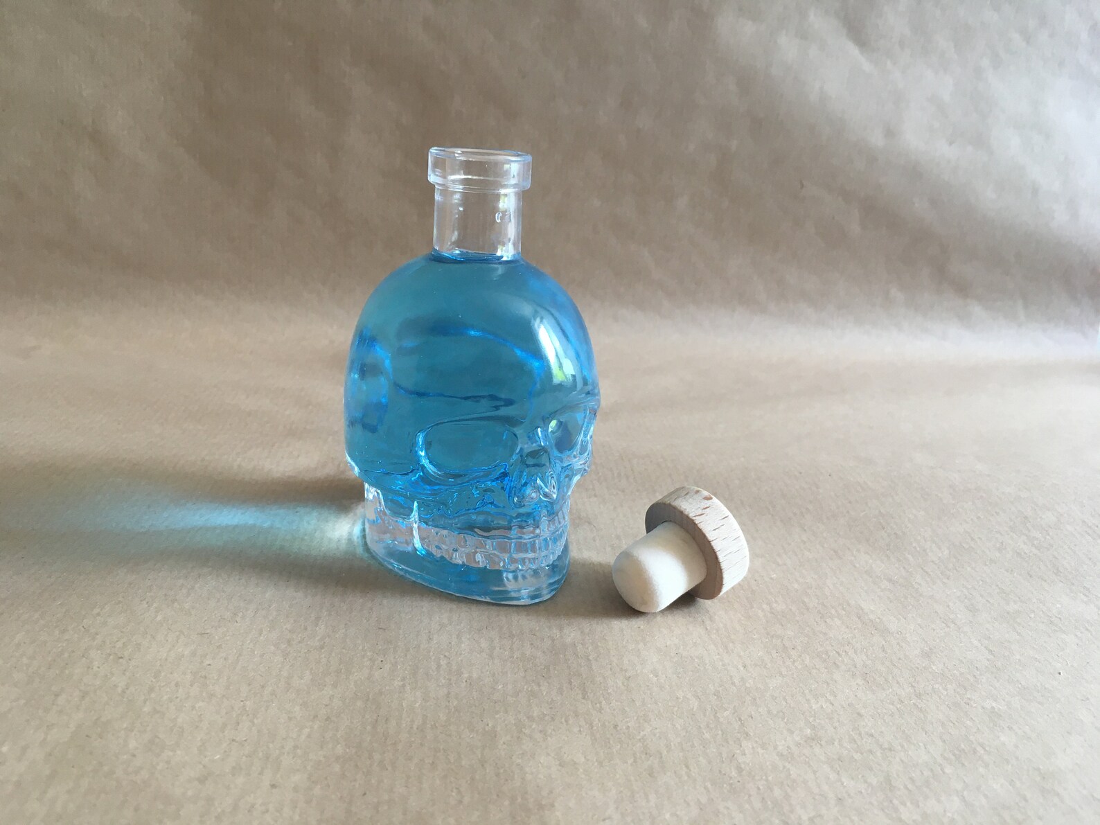 Clear DOUBLE SKULL HEAD Shape Glass Bottle 1pc Small 100ml Crystal ...