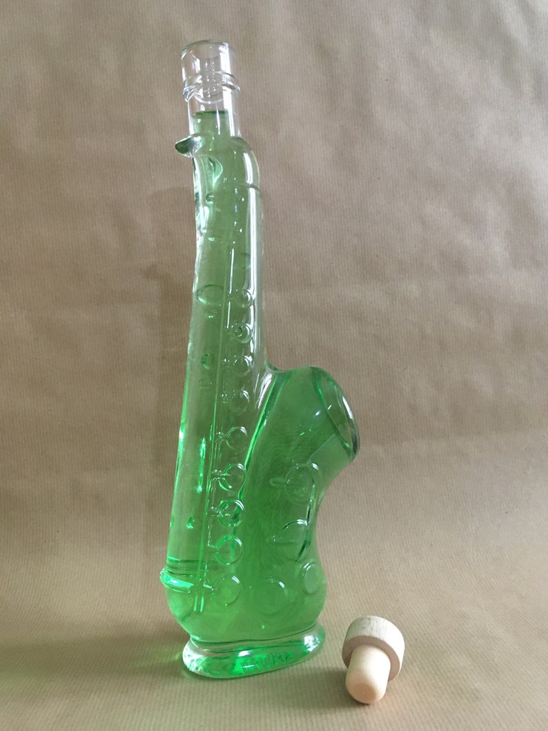 SAXOPHONE Empty Clear Shape Glass Bottle 1pc 500ml Crystal Decanter ...