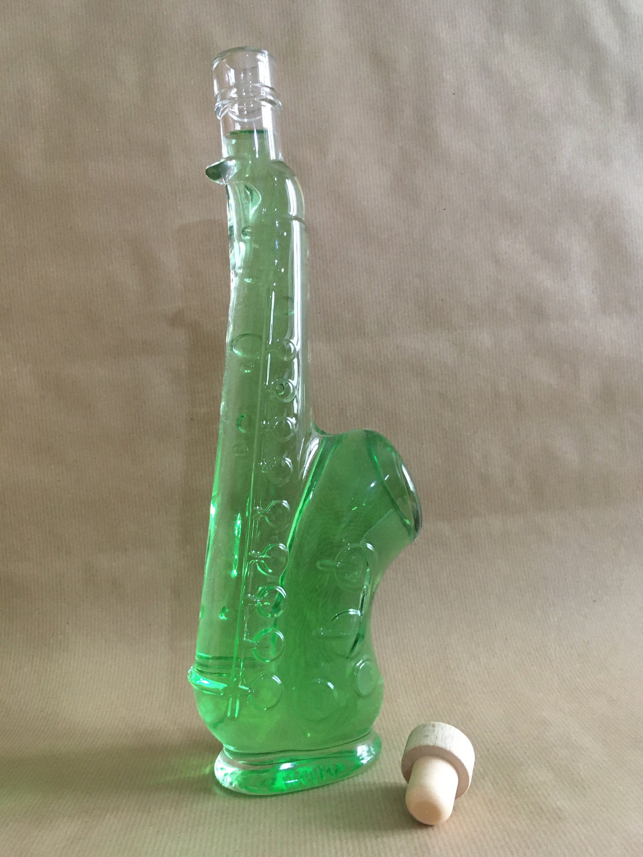 SAXOPHONE Empty Clear Shape Glass Bottle 1pc 500ml Crystal Decanter ...