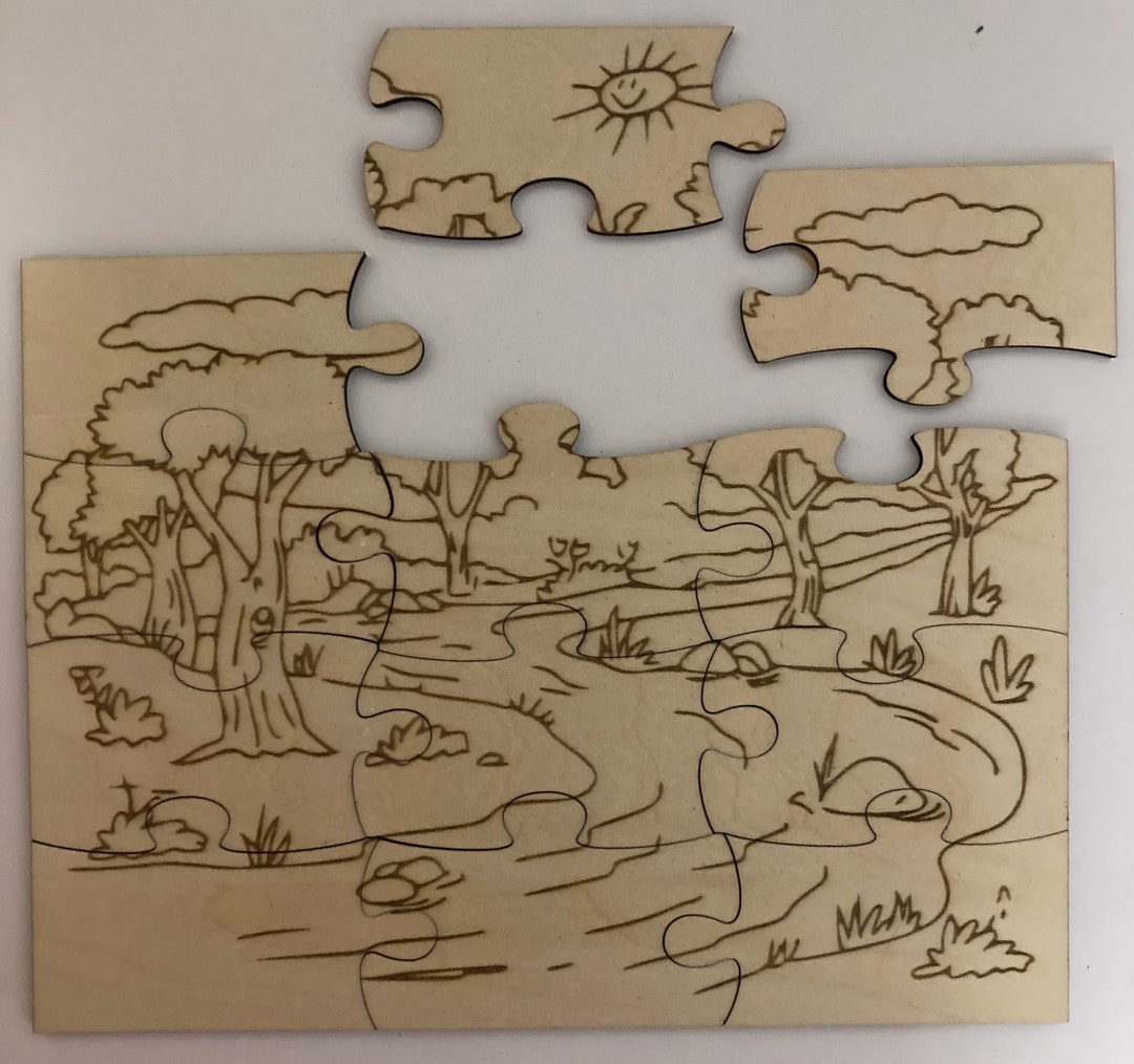 Color-a-puzzle | Unfinished Puzzle | Kids Craft | Landscape Scenery ...