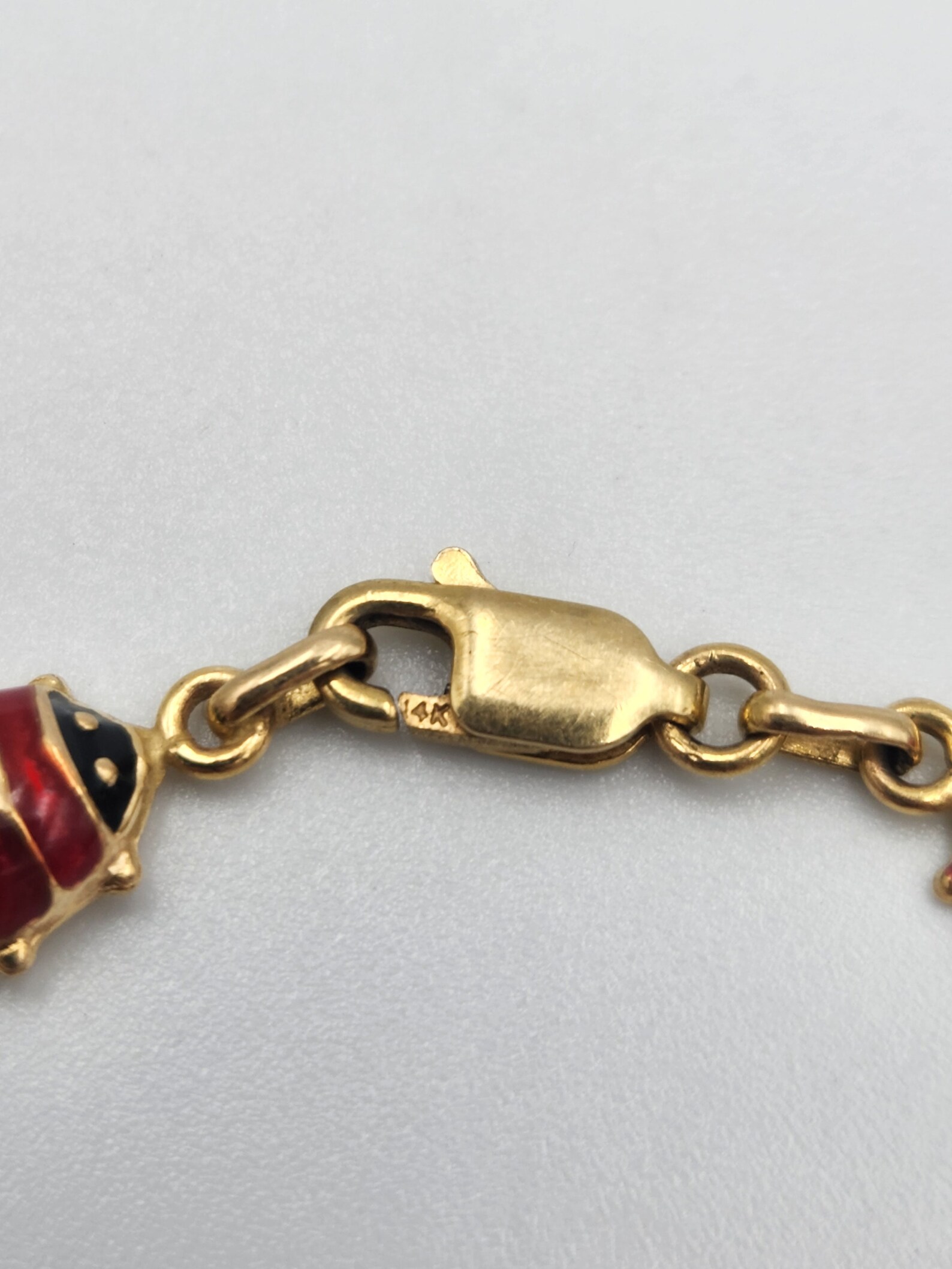 14k Yellow Gold, Ladybug Bracelet - Etsy