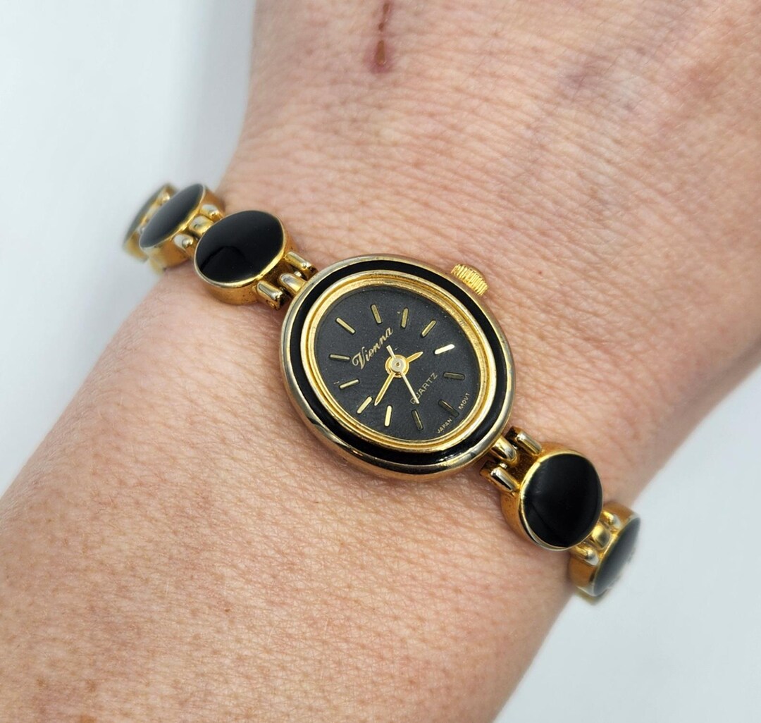 Women's Vienna Gold Toned & Black Watch - Etsy