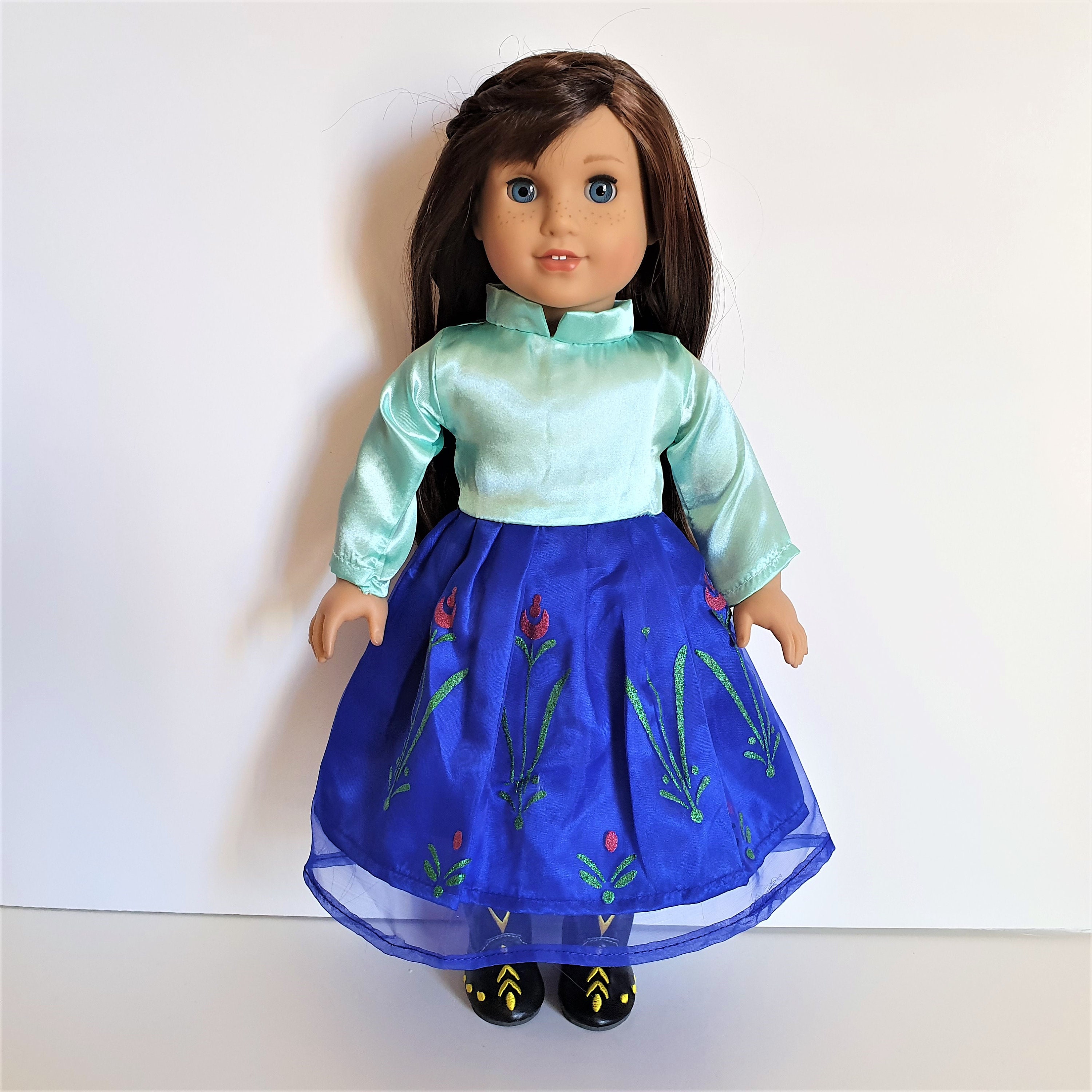 Doll Clothes Anna Dress Disney Princess Costume Fit 18 Girl Dolls ...