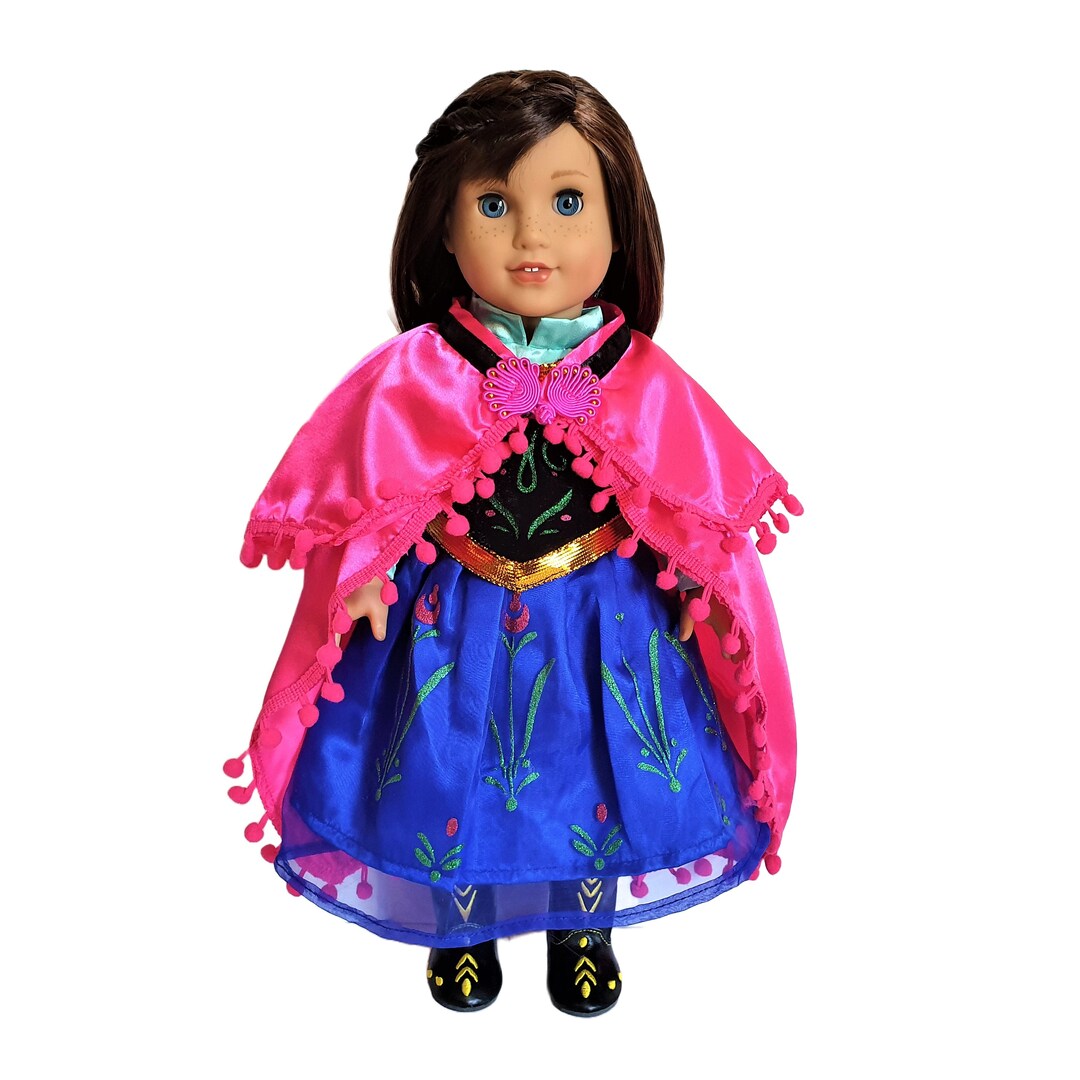Doll Clothes Anna Dress Disney Princess Costume Fit 18 Girl Dolls ...