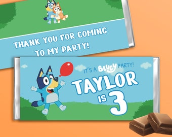 Bluey Candy Bar Wrapper - Etsy