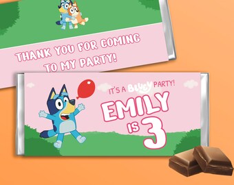 Bluey Candy Bar Wrapper - Etsy