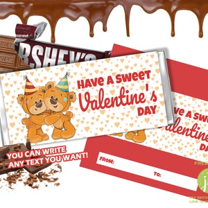 Editable Printable Valentine Candy Bar Wrapper Label, Hershey Bar ...