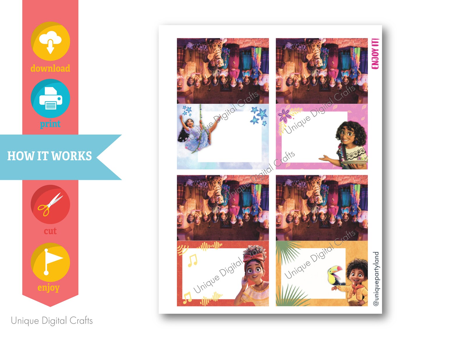 Encanto Birthday Party Food Labels, 8 Designs, Encanto Food Tents ...