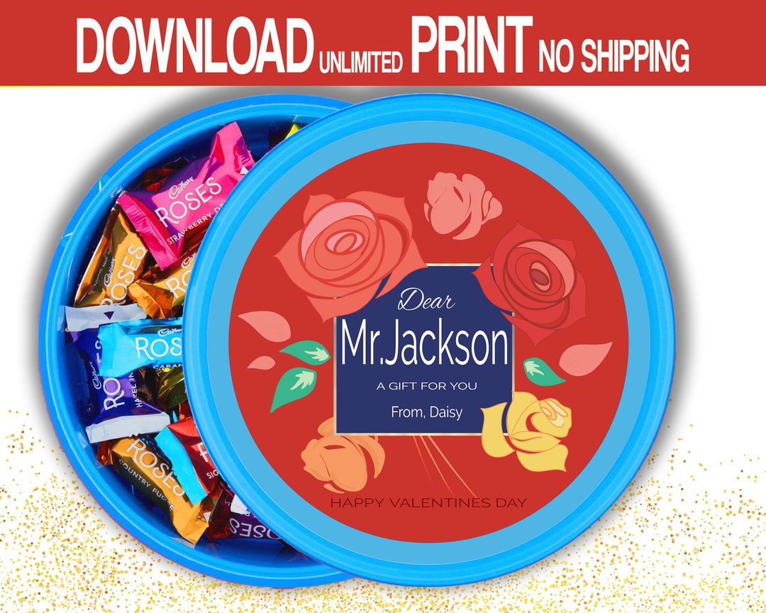 Editable Personalised Gift for Valentines Day Chocolate Label Design ...