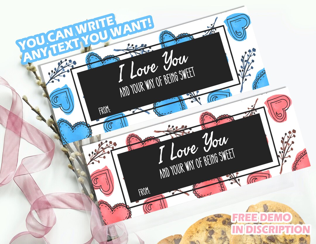 EDITABLE Watercolor Kids Valentines Treat Bag Topper Label, Printable ...