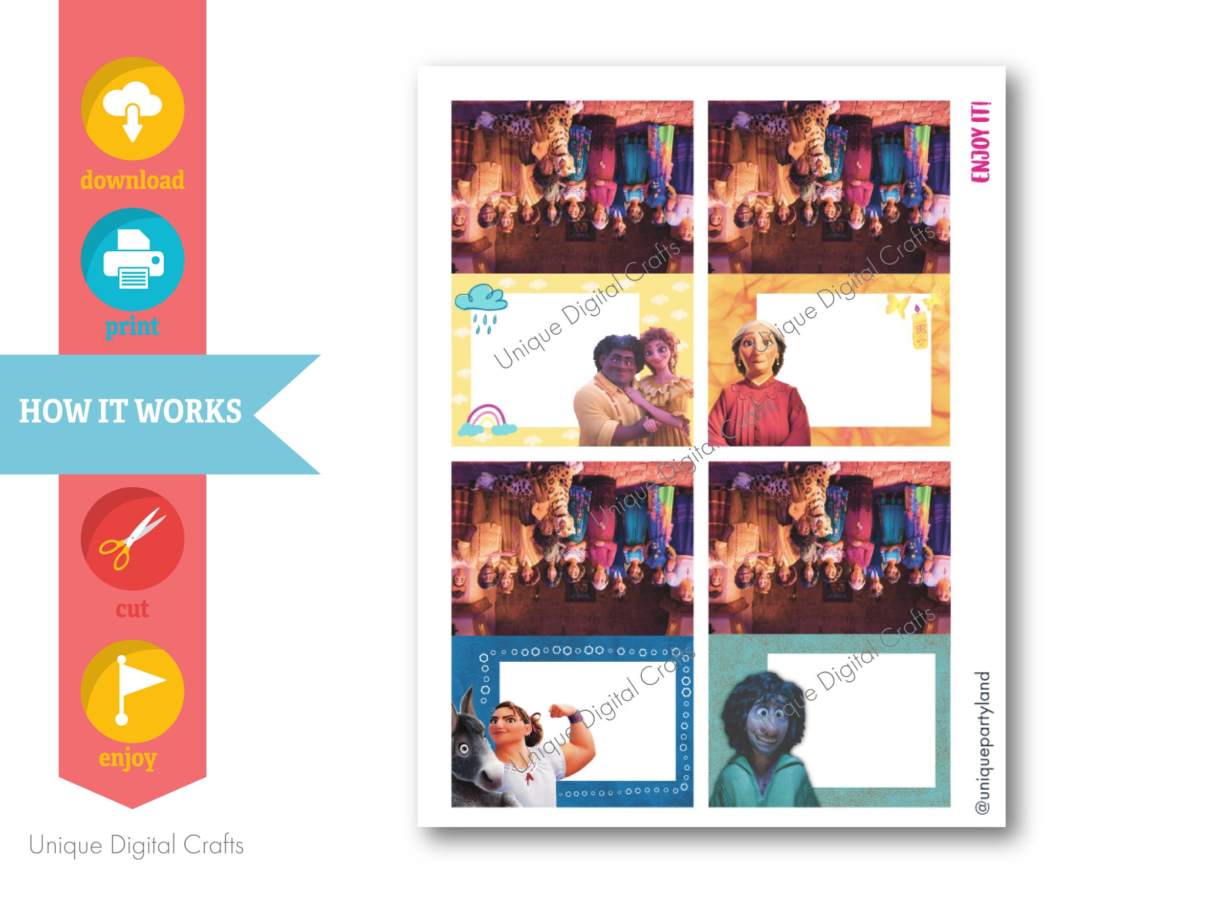 Encanto Birthday Party Food Labels, 8 Designs, Encanto Food Tents ...