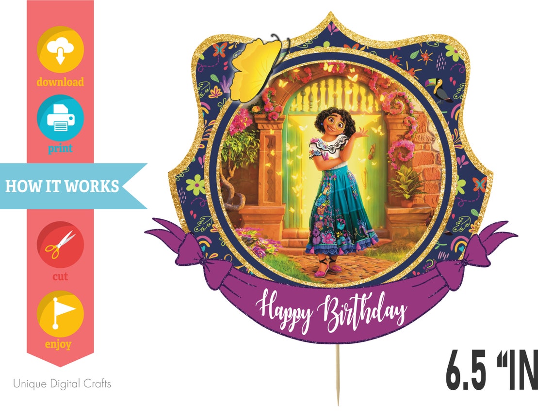 Encanto Mirabel Cake Topper SVG - PDF Instant Download PDF, Encanto ...