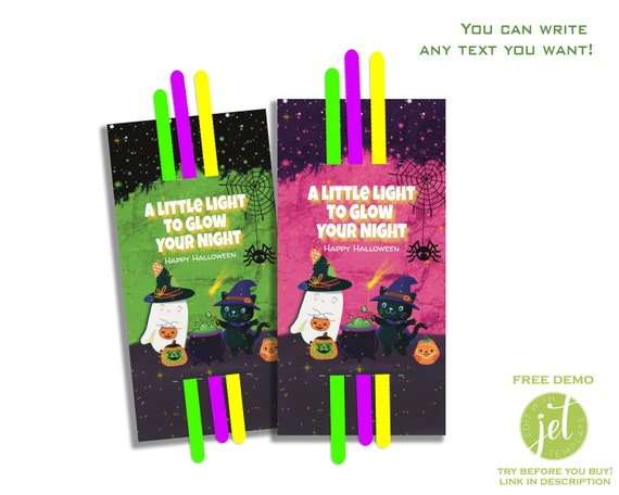 Editable Printable Glow Stick Tag A Little Light to Glow Your - Etsy
