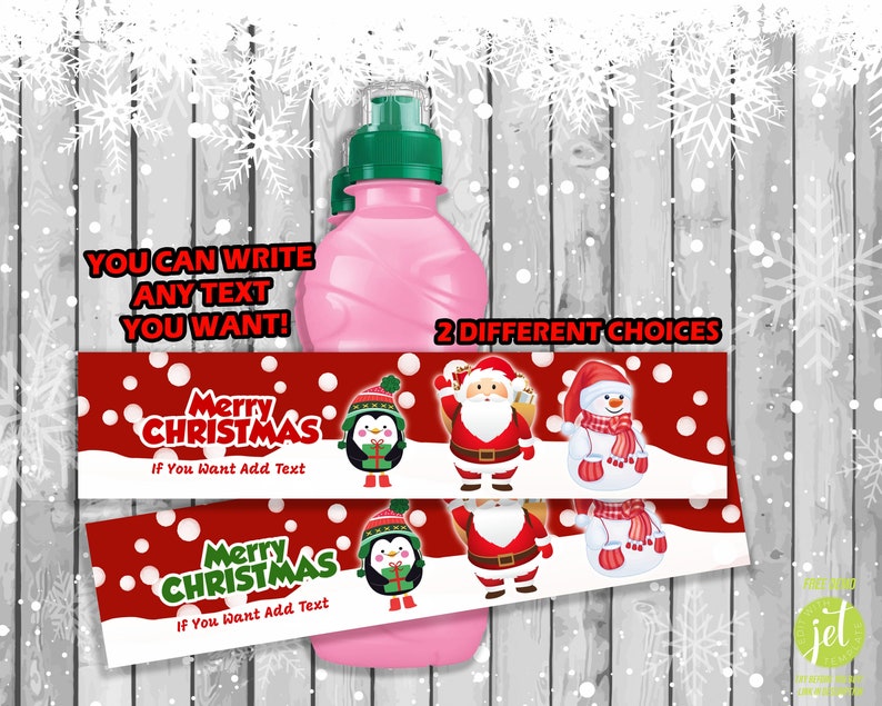 Editable Christmas Party Fruit Shoot Label Bottle Label - Etsy