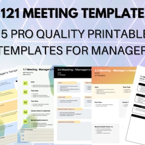121 Meeting Templates for Managers - Pack 3 - Etsy