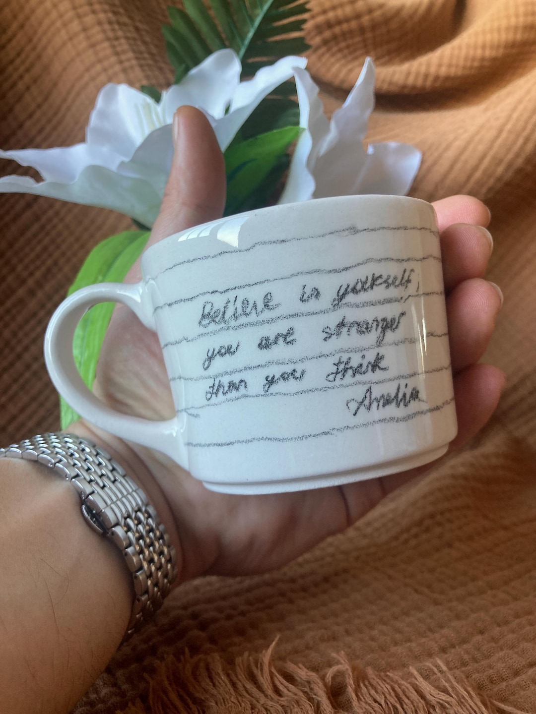 Personalized Handwriting Mug: Custom Ceramic Letter Cup - Etsy
