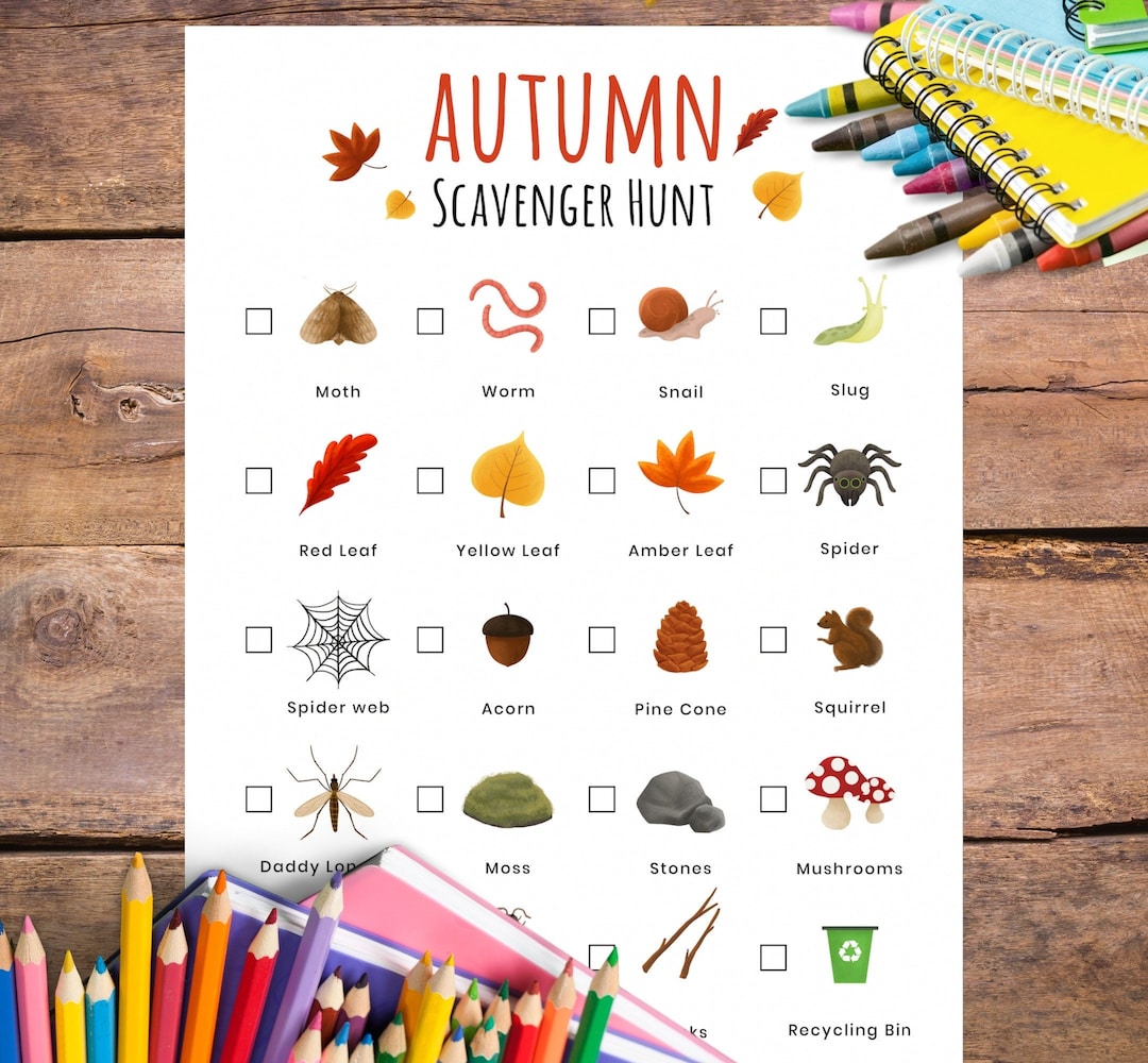 Autumn Scavenger Hunt for Kids - Etsy